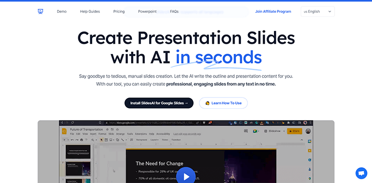 Slides AI - Create Stunning Presentation Slides in Seconds Slides AI - Create Stunning Presentation Slides in Seconds