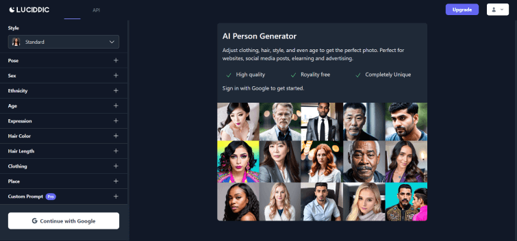 Lucidpic - Best Person Generator for Creatives