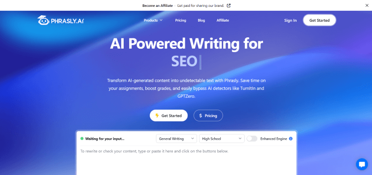 Phrasly AI - AI Text Humanizer for Quality Content