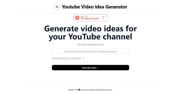 YT Ideas - YouTube Video Ideas Generator