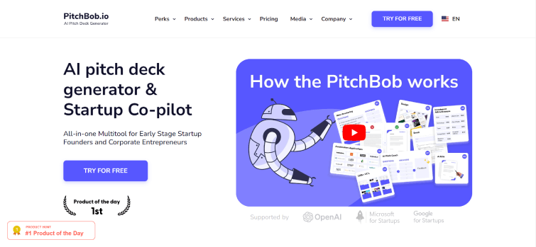 PitchBob.io - Best AI Pitch Deck Generators