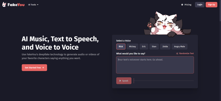 FakeYou - AI Music, Text to Speech, and Voice to Voice