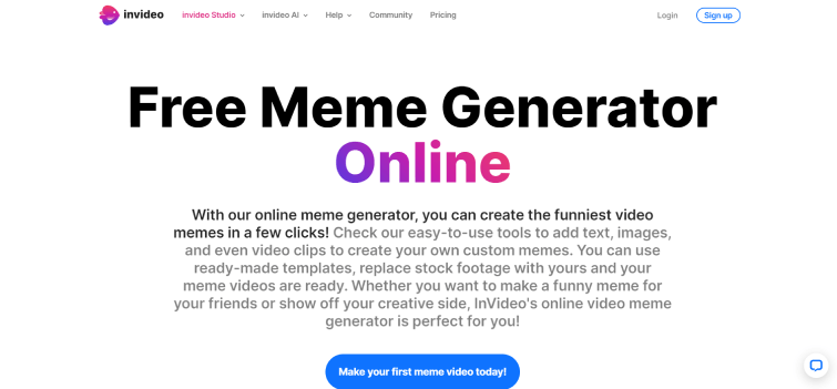 Meme Generator by Invideo - Free Meme Generator Online
