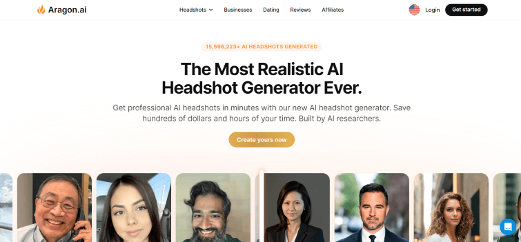 Aragon AI - AI professional headshot generator in minutes