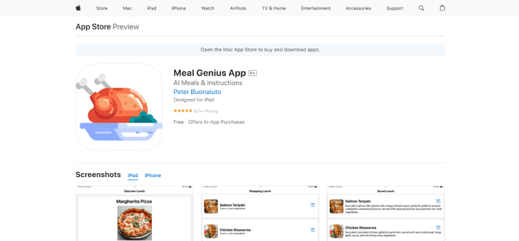 Meal Genius App - AI Recipes and Plan Meals with AI