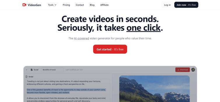 VideoGen - Create And Edit Videos In Seconds VideoGen - Create And Edit Videos In Seconds