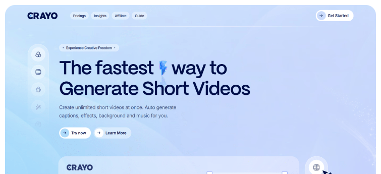 Crayo AI - Fast Short Video Creation for Social Media