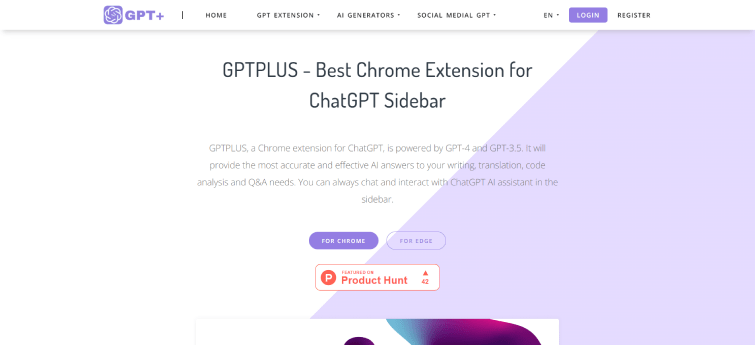 GPTPLUS - Top ChatGPT Sidebar for Chrome & Edge